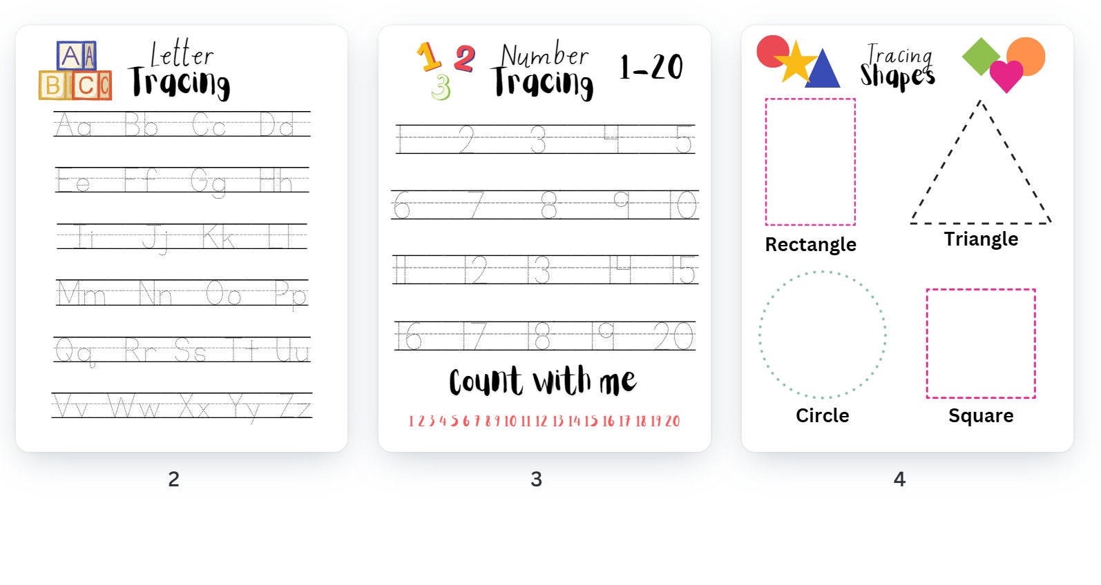 Pre K Daily Worksheet Packet - Etsy