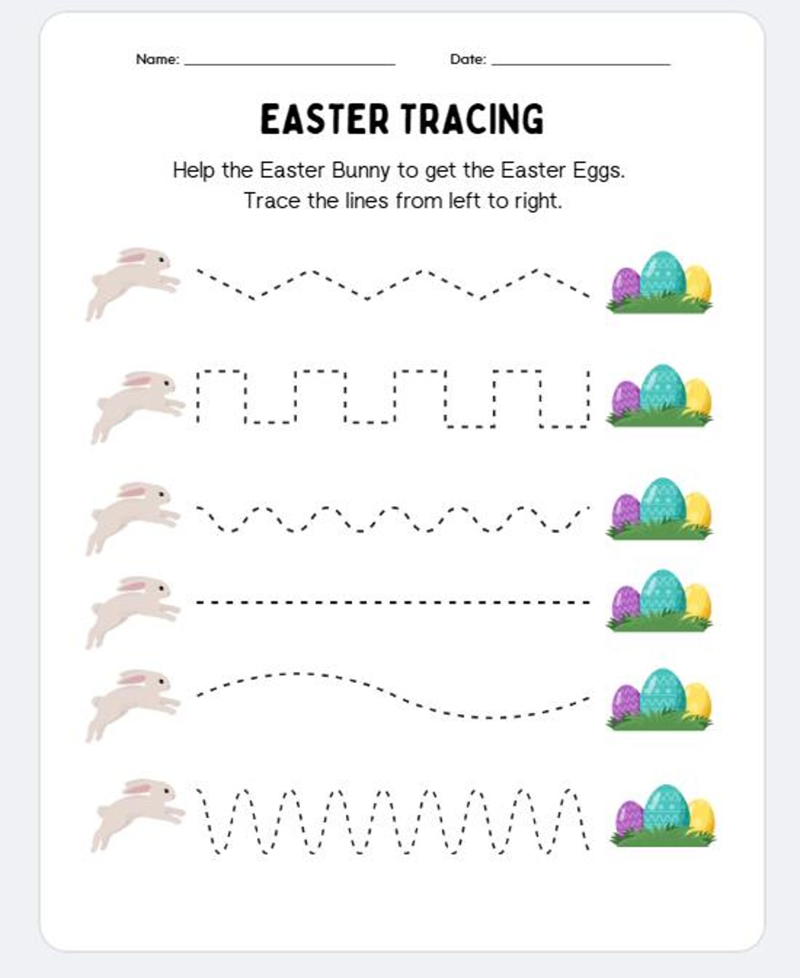 Easter Pre K Worksheets - Etsy