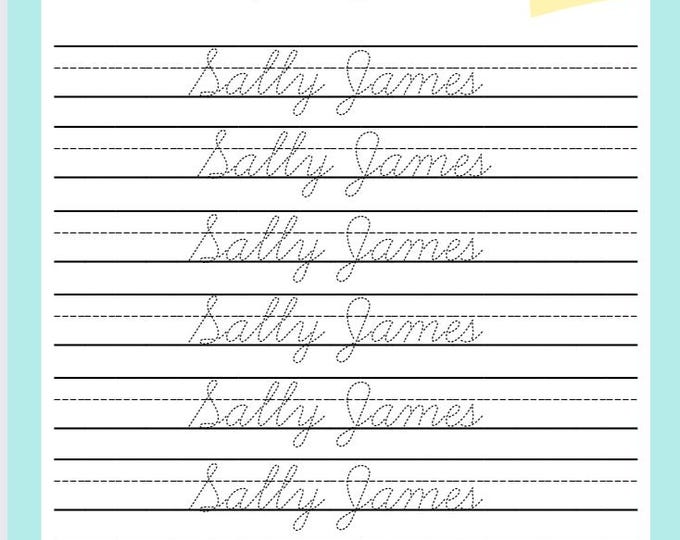 Custom Cursive Name Tracing Practice Worksheet - Etsy