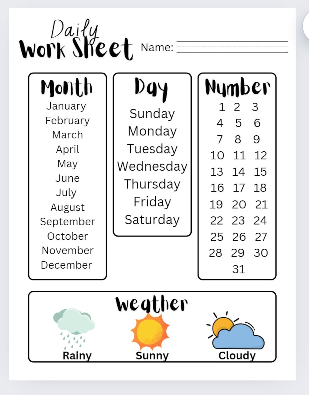 Pre K Daily Worksheet Packet - Etsy