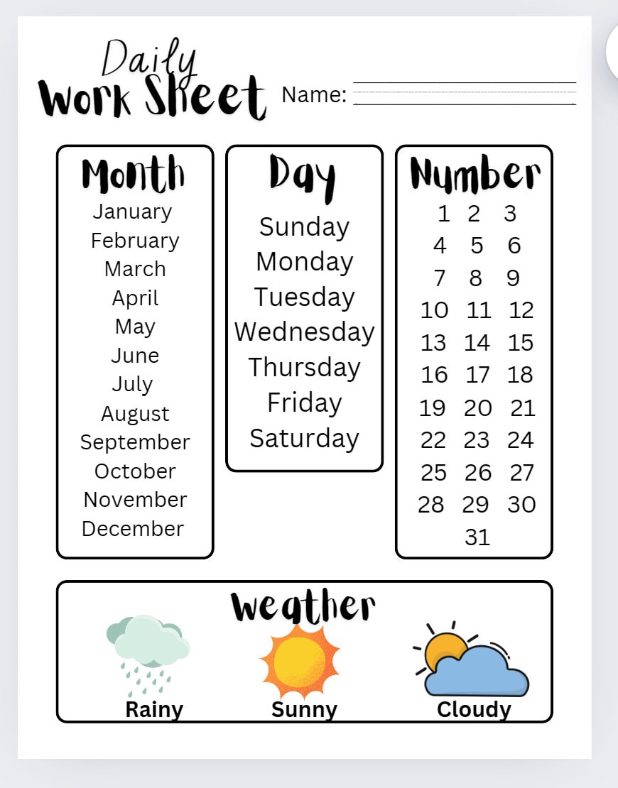 Pre K Daily Worksheet Packet - Etsy
