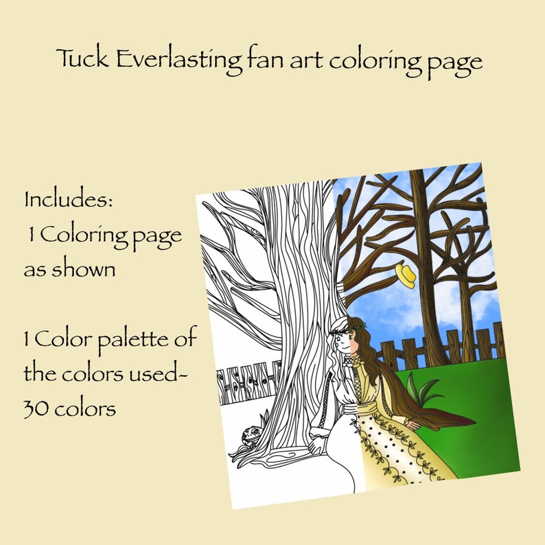 Tuck Everlasting Fan Art Coloring Page Includes a Paint Palette - Etsy ...