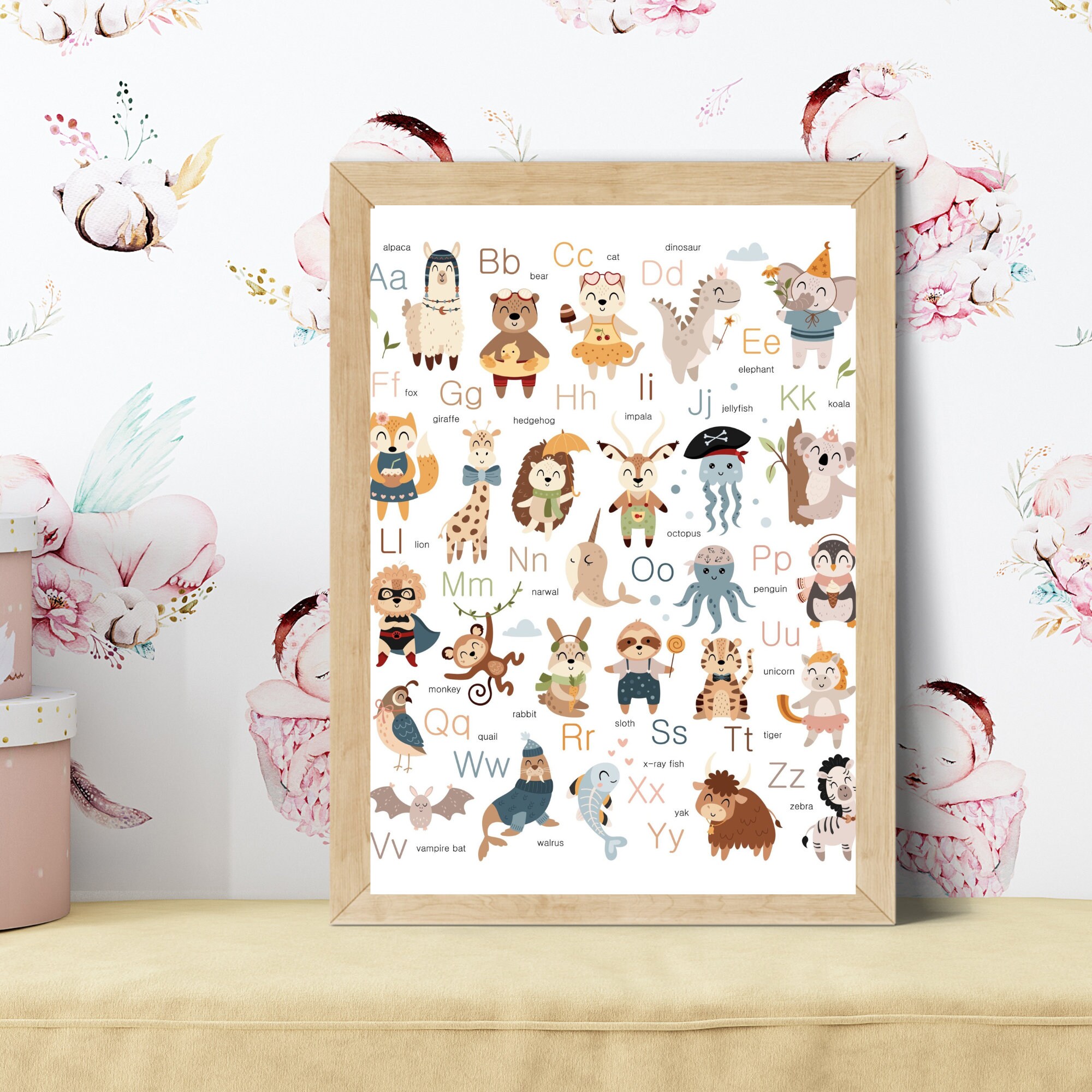 Animal Alphabet Educational Poster Educational Print - Etsy
