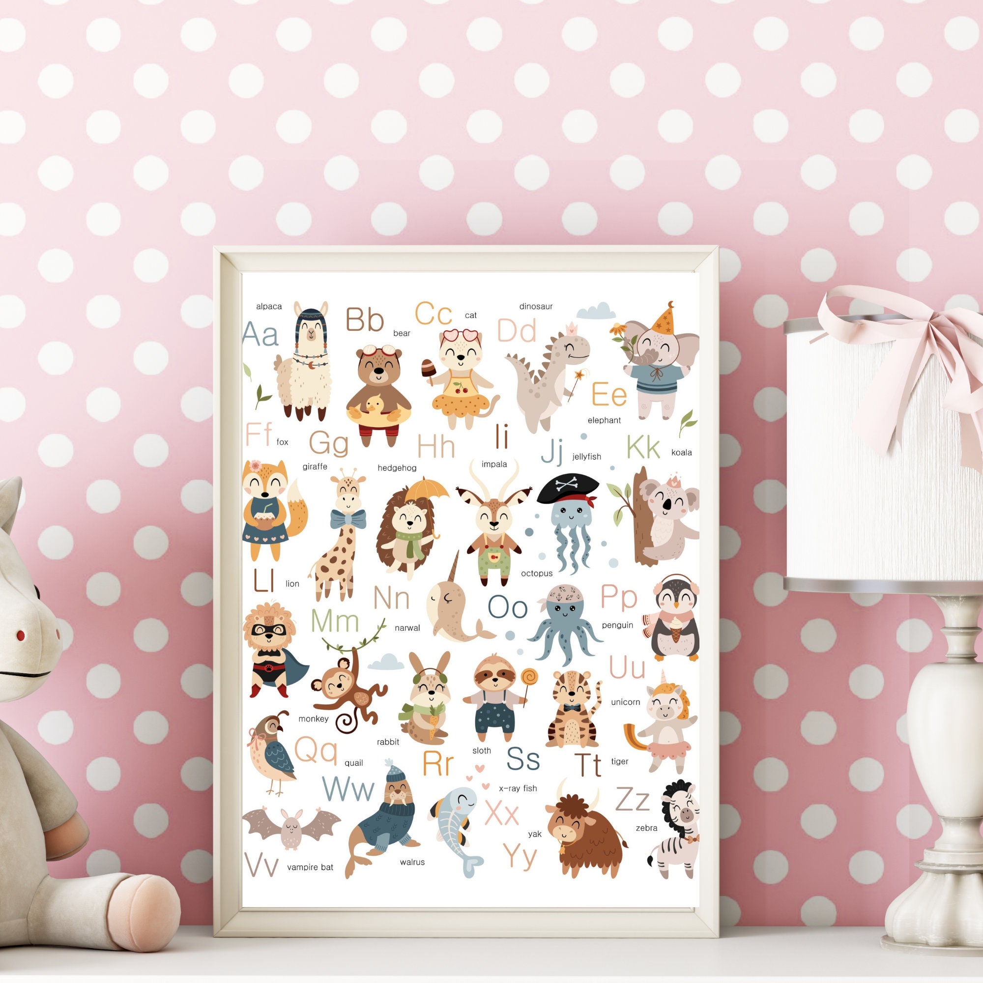 Animal Alphabet Educational Poster Educational Print - Etsy