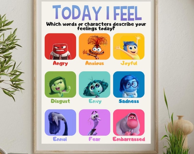 Inside Out 2 Feelings Chart Poster: Classroom SEL Counseling (digital ...