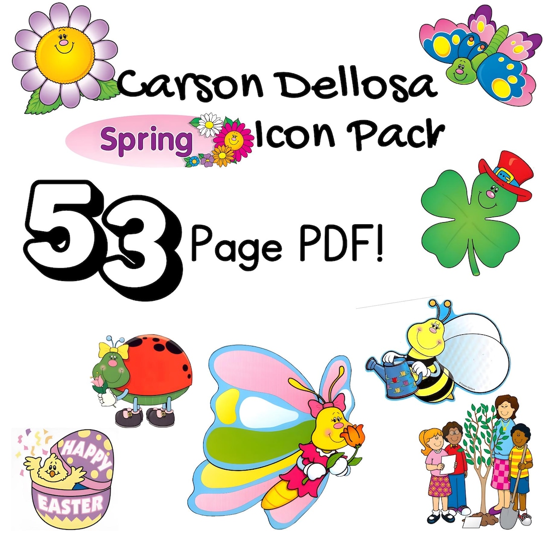 Carson Dellosa Spring Bulletin Board Icons | 90s Style (digital ...