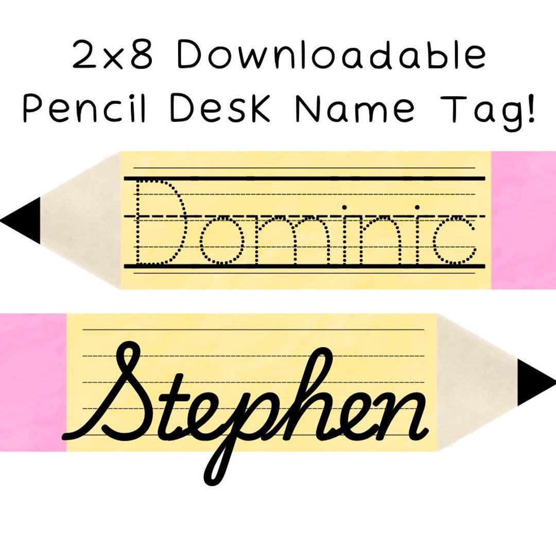 Pencil Desk Name Tag: Editable Classroom Decor (printable Download 2x8 ...