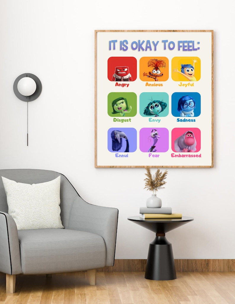 It's Okay to Feel Emotions Inside Out 2 Classroom Poster Feelings Chart ...