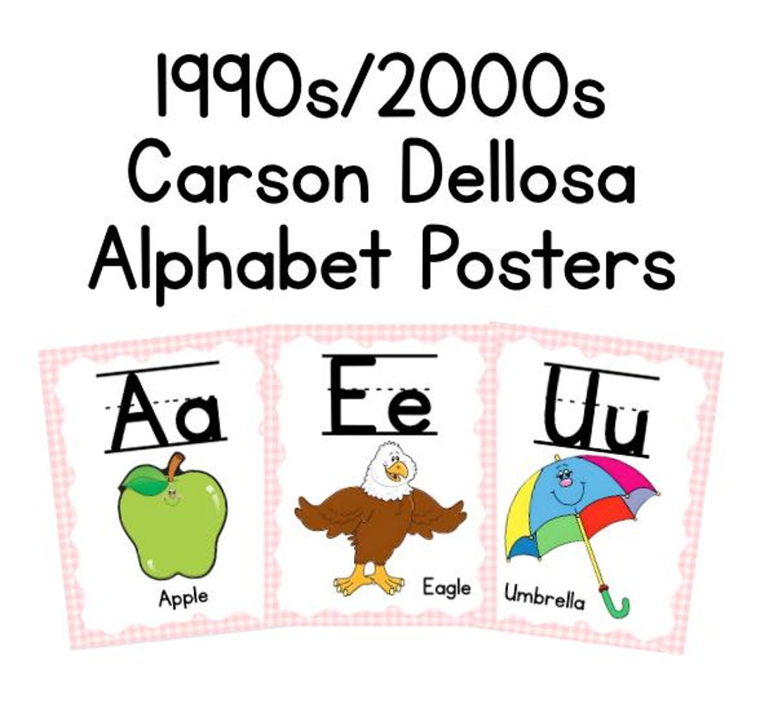1990s–2000s Alphabet Posters | Carson Dellosa Style | Print + Cursive ...