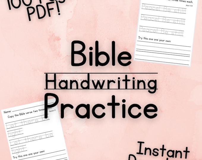Bible Verse Handwriting Practice: 1st-2nd Grade (PDF) - Etsy