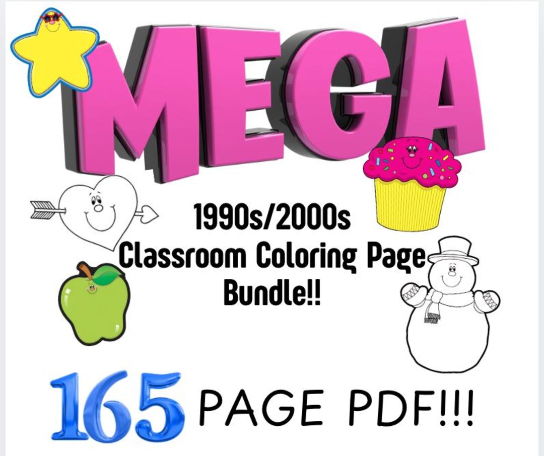 1990s/2000s Coloring Pages Massive 165 Page Bundle for Teachers;holiday ...