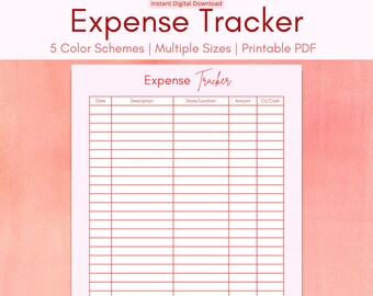 Expense Tracker, Business Expense Log Printable, Spending Tracker ...