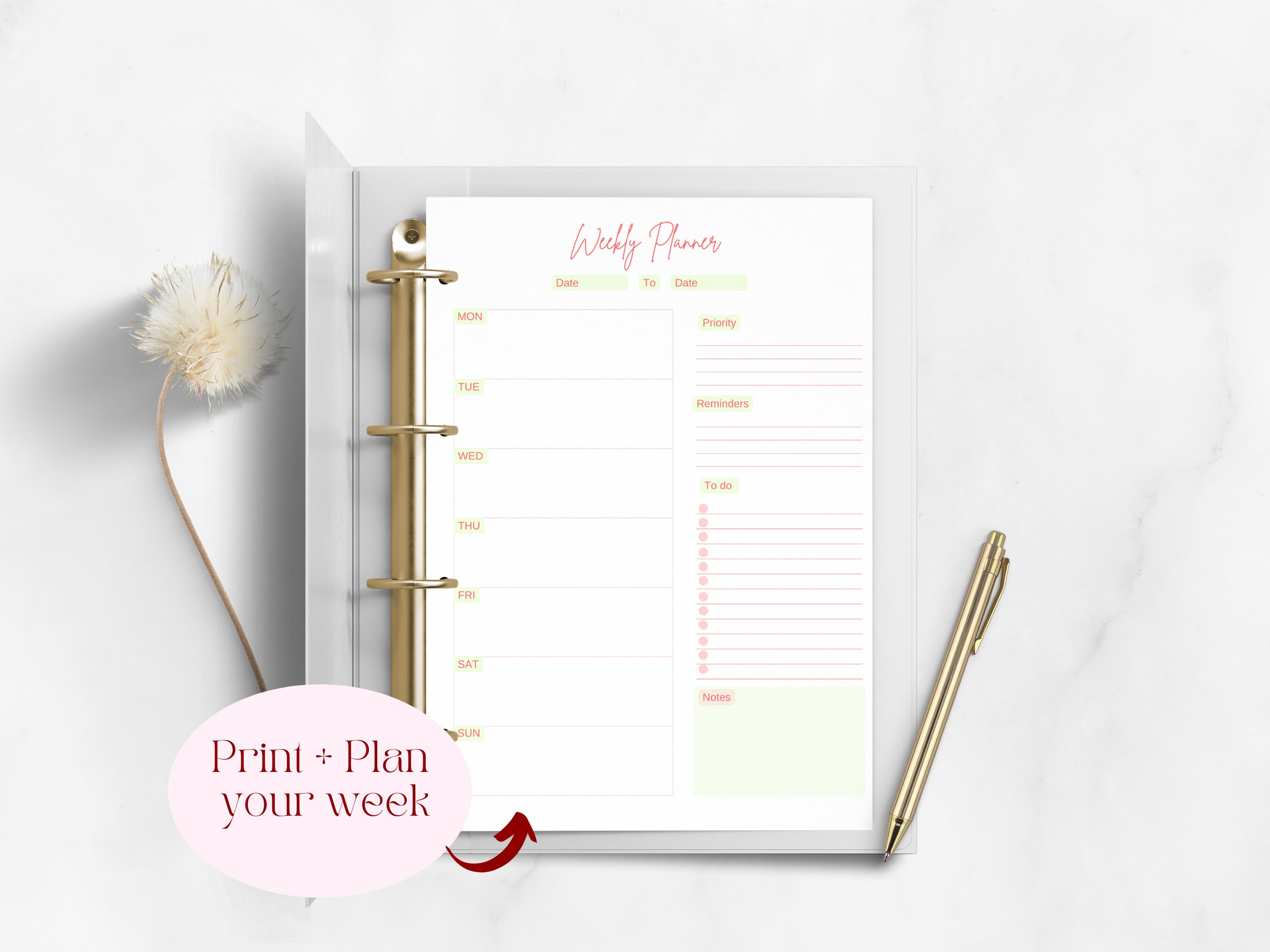Weekly Planner Printable PDF A4 A5 Letter Half Letter - Etsy