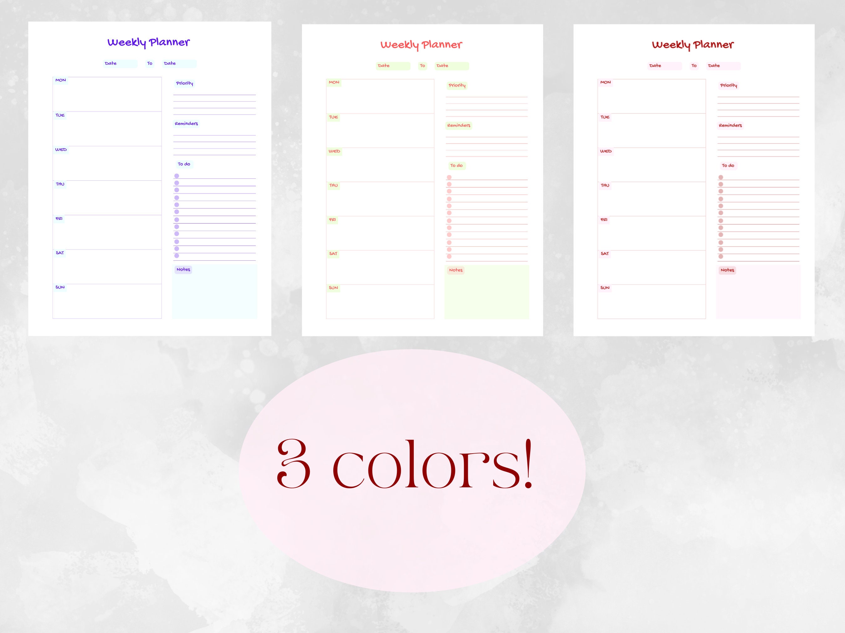 Weekly Planner Printable PDF A4 A5 Letter Half Letter - Etsy