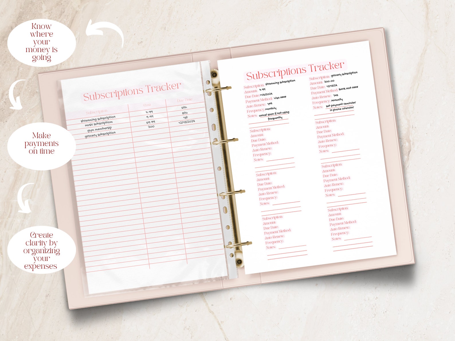 Subscription Bill Tracker Printable PDF - Etsy