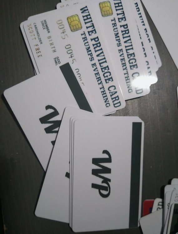 White Privilege Card - Etsy