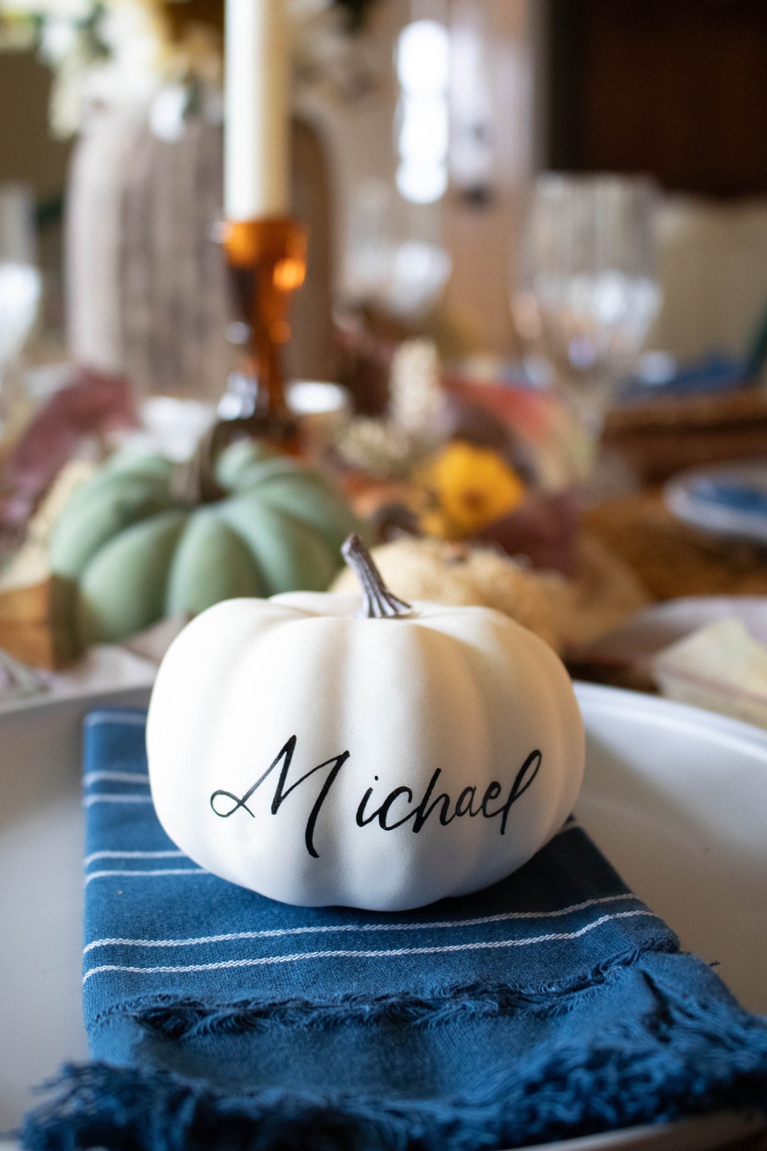 Hand-lettered Pumpkin Name Cards - Etsy