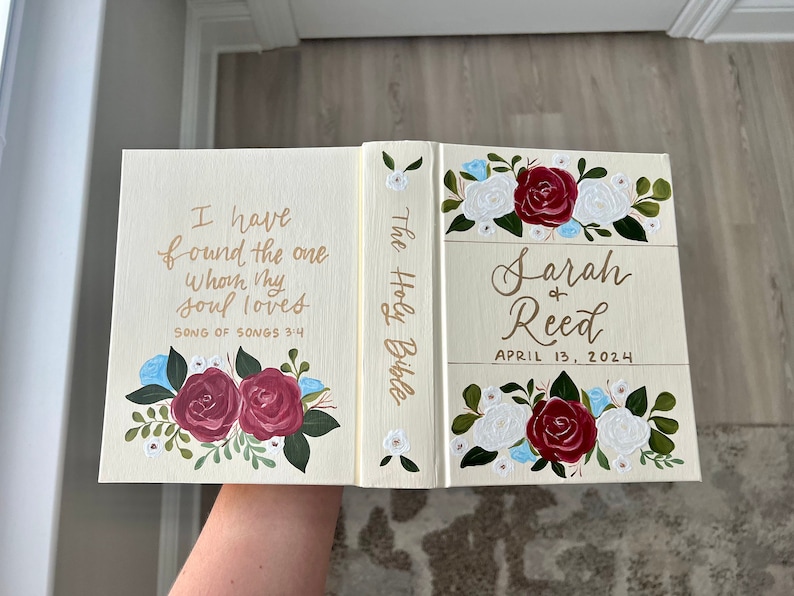 Custom Hand-painted Bible | ESV Journaling Bible | Wedding Bible ...