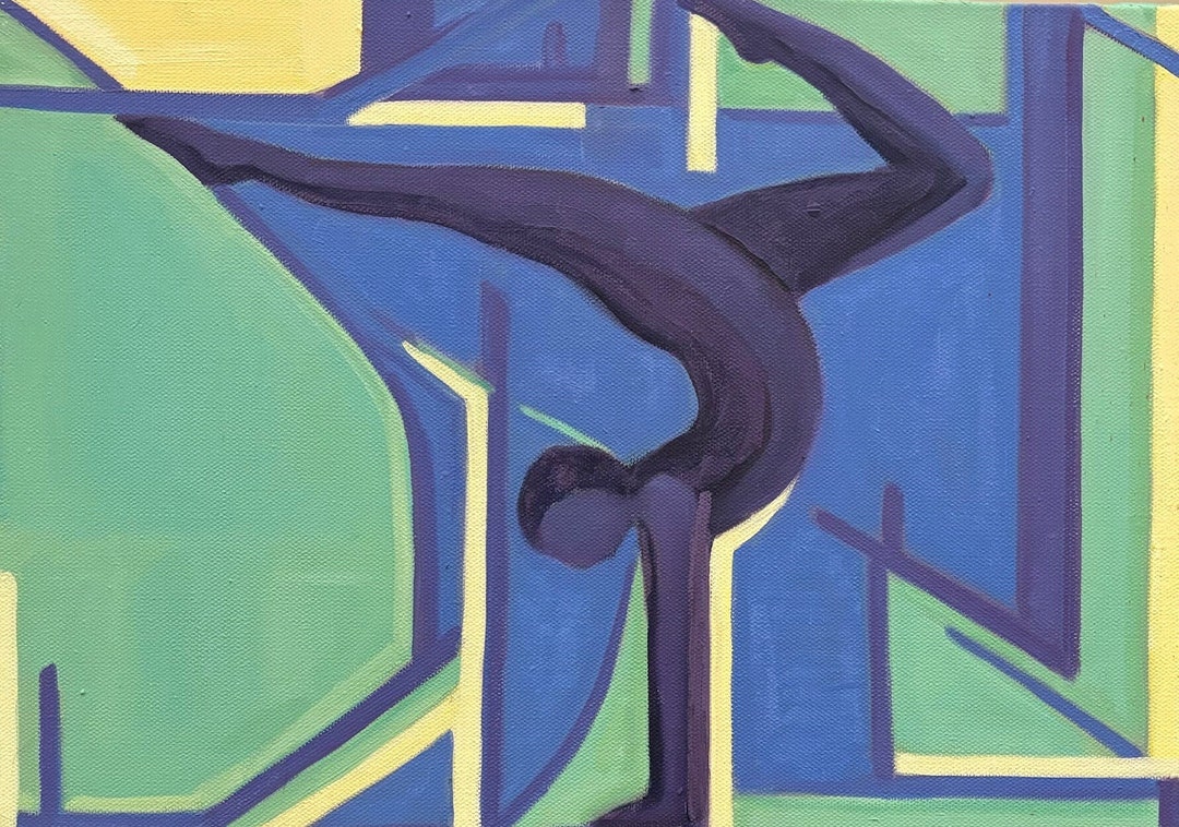 The Hand Stand - Original, One of a Kind, 16x12, Yoga Pose Oil Painting ...