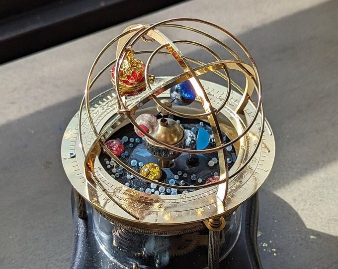 Intricate Clock Orrery Solar System Model Moving Planets Rotating ...