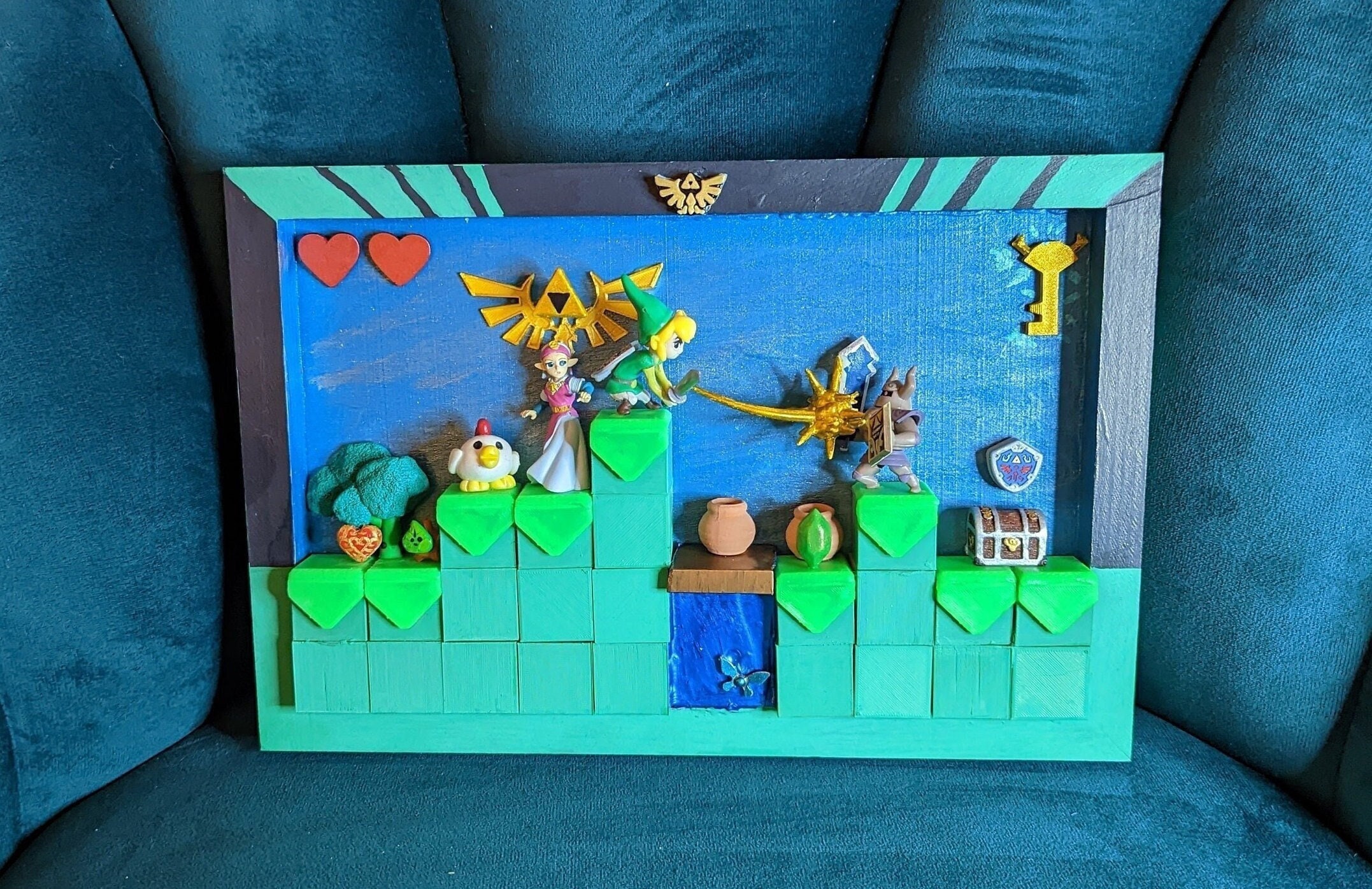 Zelda Side Scroller Shadowbox Frame Retro Game Diorama - Etsy