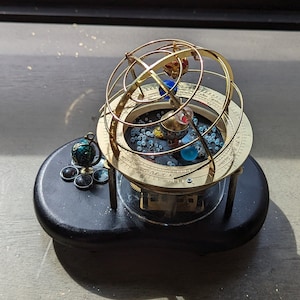 Intricate Clock Orrery Solar System Model Moving Planets Rotating ...