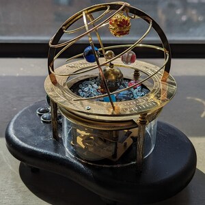 Intricate Clock Orrery Solar System Model Moving Planets Rotating ...