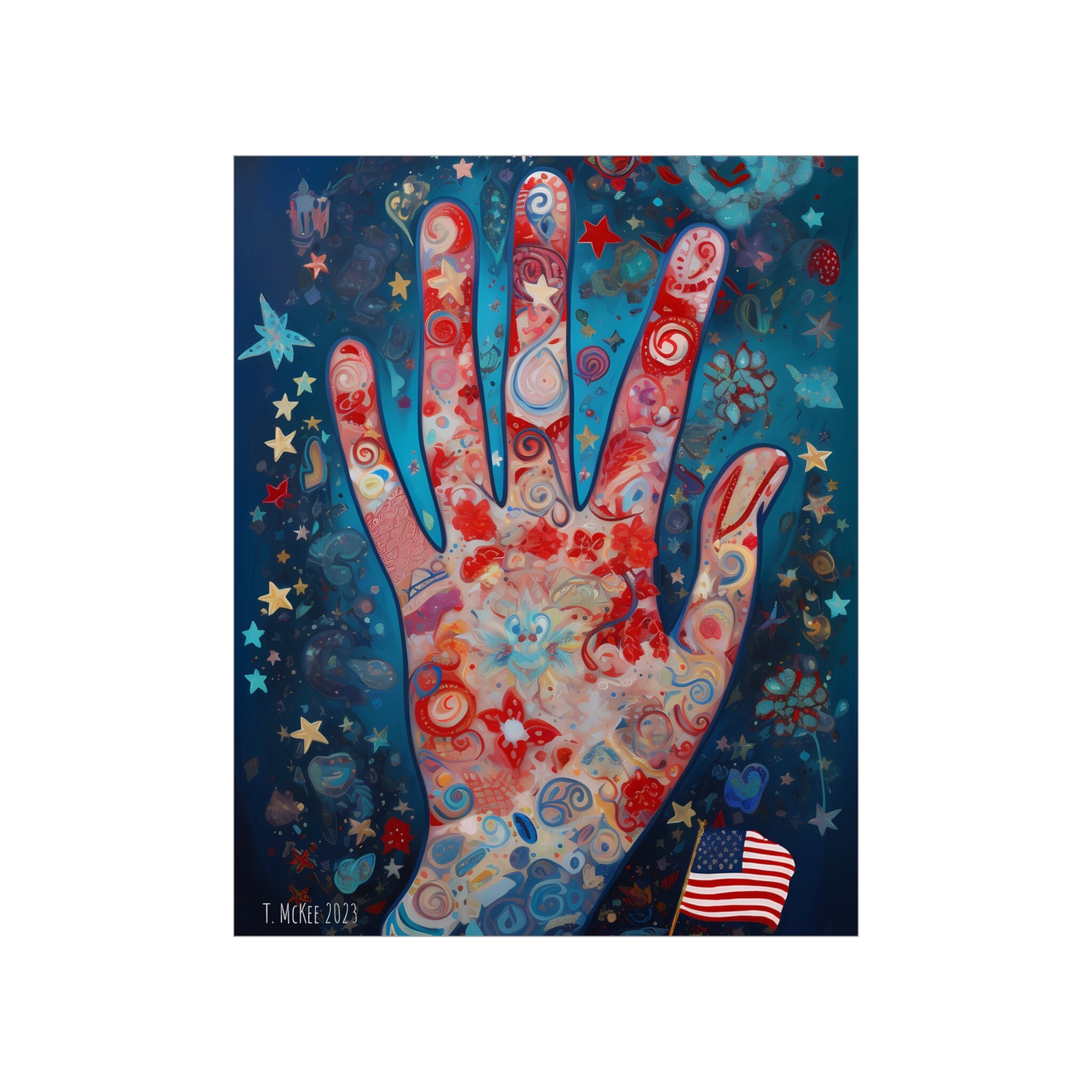 Patriotic Hand Therapy Matte Vertical Poster - Etsy