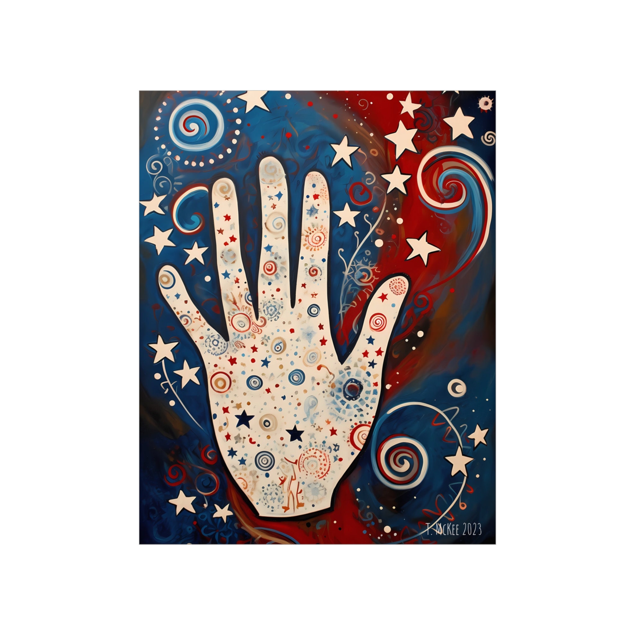 Patriotic Hand Therapy Matte Vertical Poster 2 - Etsy