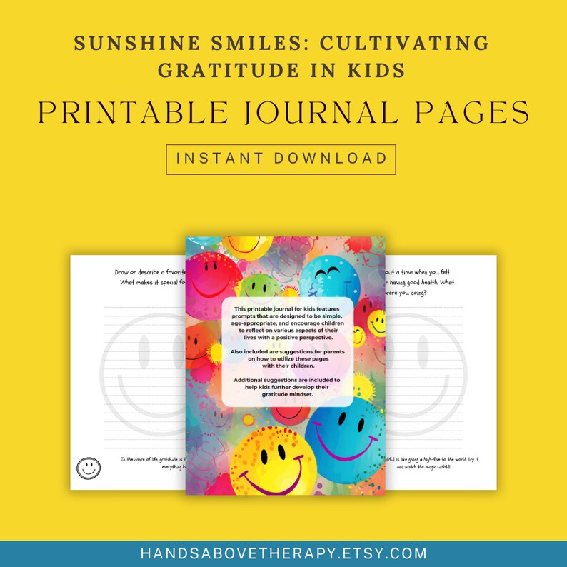 Printable Gratitude Journal for Kids With Writing Prompts - Etsy