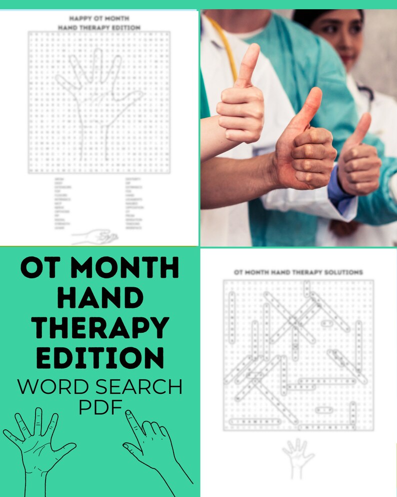 Happy OT Month Hand Therapy Edition Word Search - Etsy