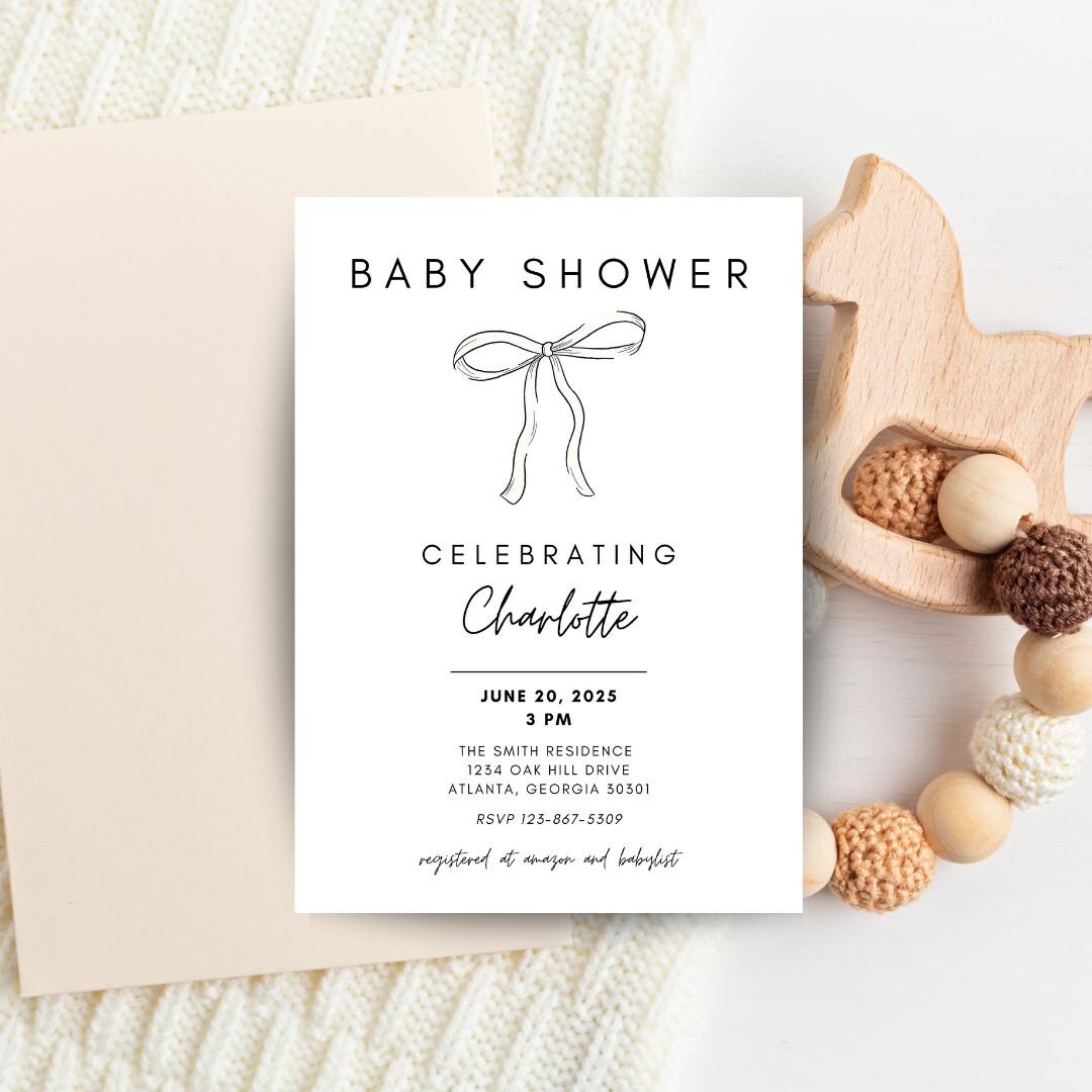 Editable Baby Shower Invitation Template: Customizable Canva Design ...