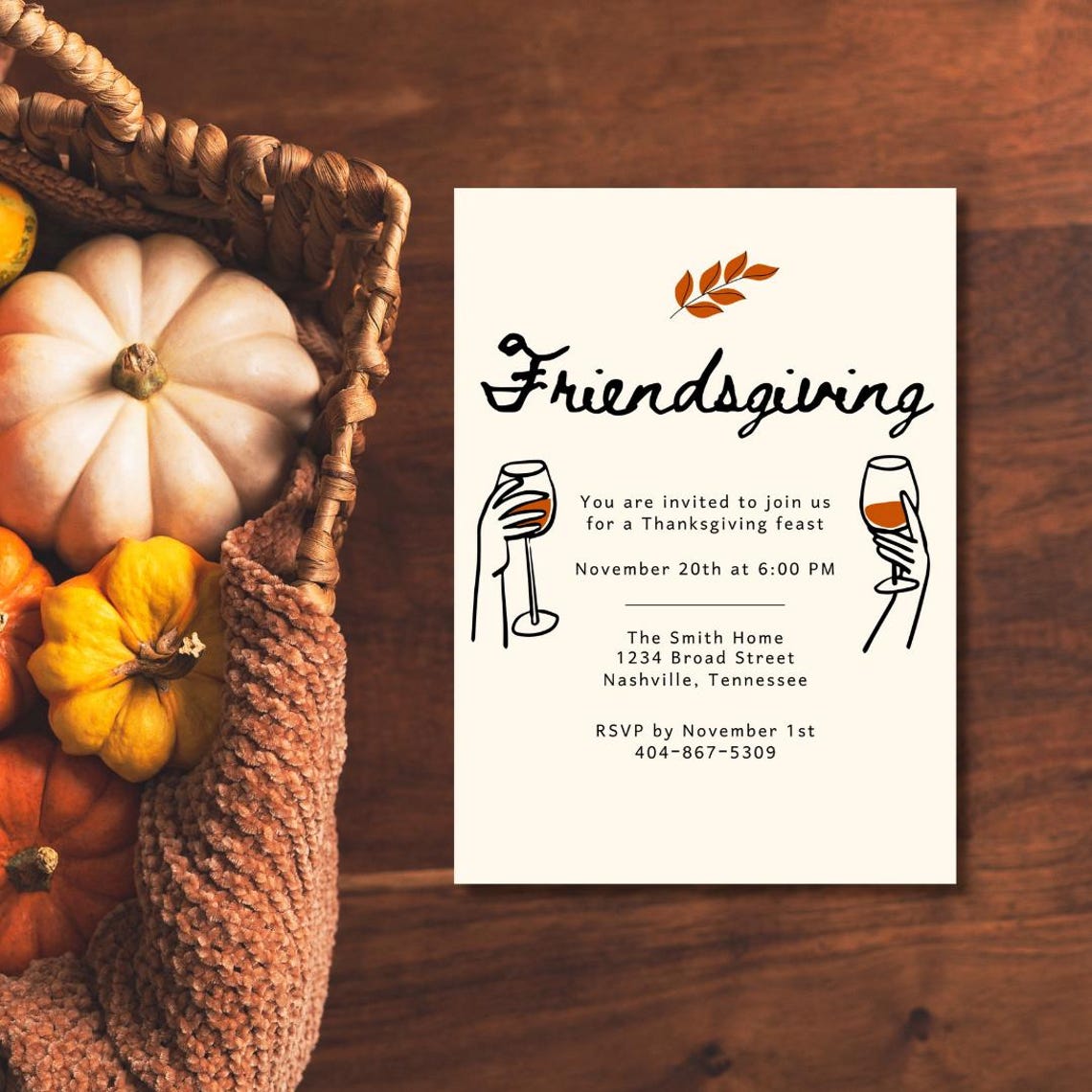 Friendsgiving Invitation Template: Customizable Fall Gathering (canva ...