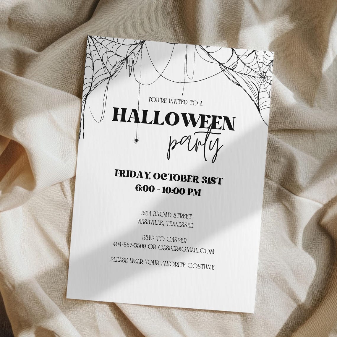 Halloween Party Invitation Template – Editable Canva Template – Instant ...