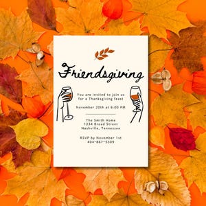Friendsgiving Invitation Template: Customizable Fall Gathering (canva ...