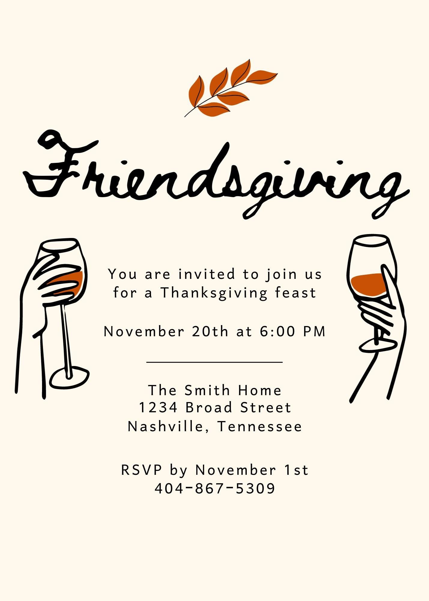 Friendsgiving Invitation Template: Customizable Fall Gathering (canva ...