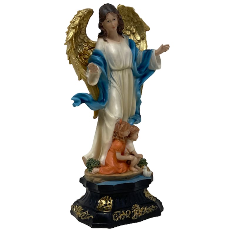 Angel De La Guarda/guardian Angel Resin Statue With a - Etsy