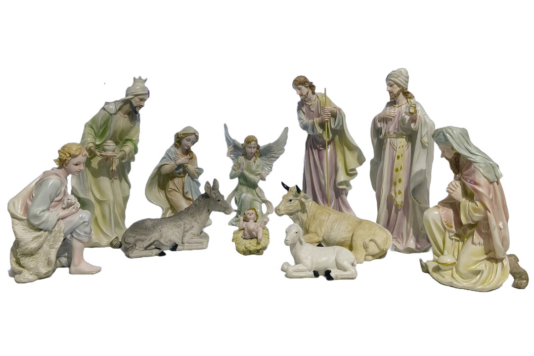 Nacimiento Navideño Nativity Set Pastel 11pc Finely Finished - Etsy