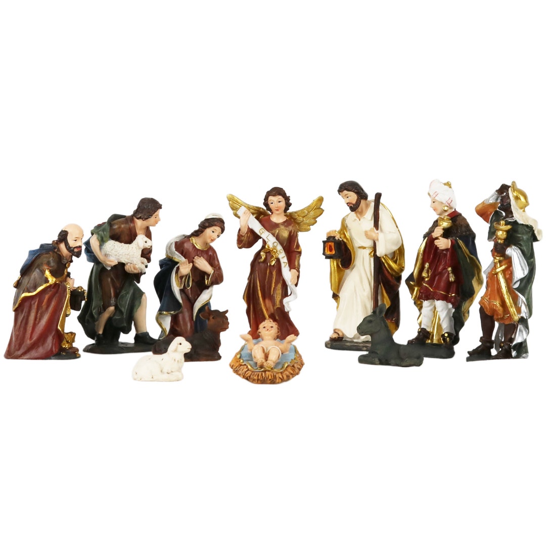 Nativity Set Scene 3.75 Inch 11 Piece Bethlehem Holy Family & Wise Men ...
