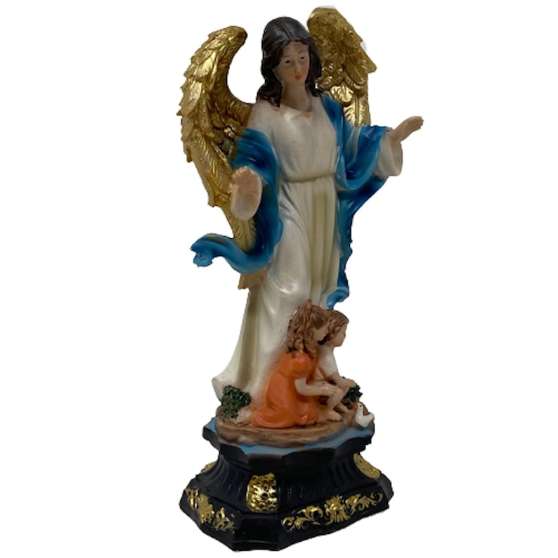 Angel De La Guarda/guardian Angel Resin Statue With a - Etsy