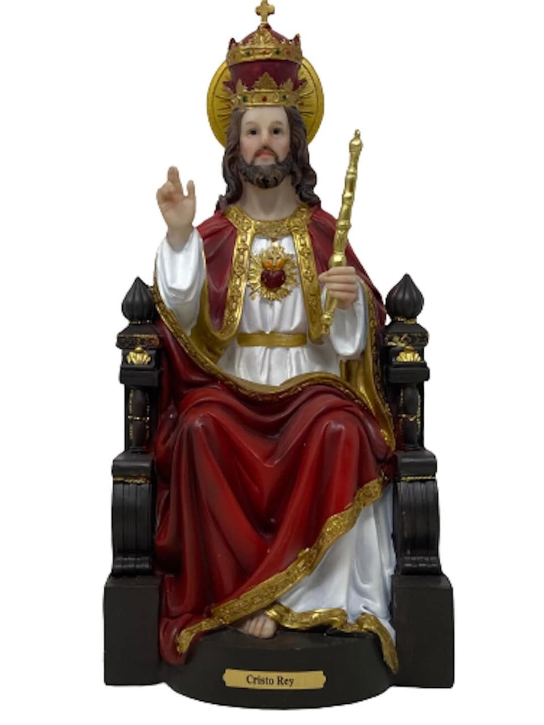 Cristo Rey En El Trono/ Christ the King 12 Inch Resin Statue Y1139 ...
