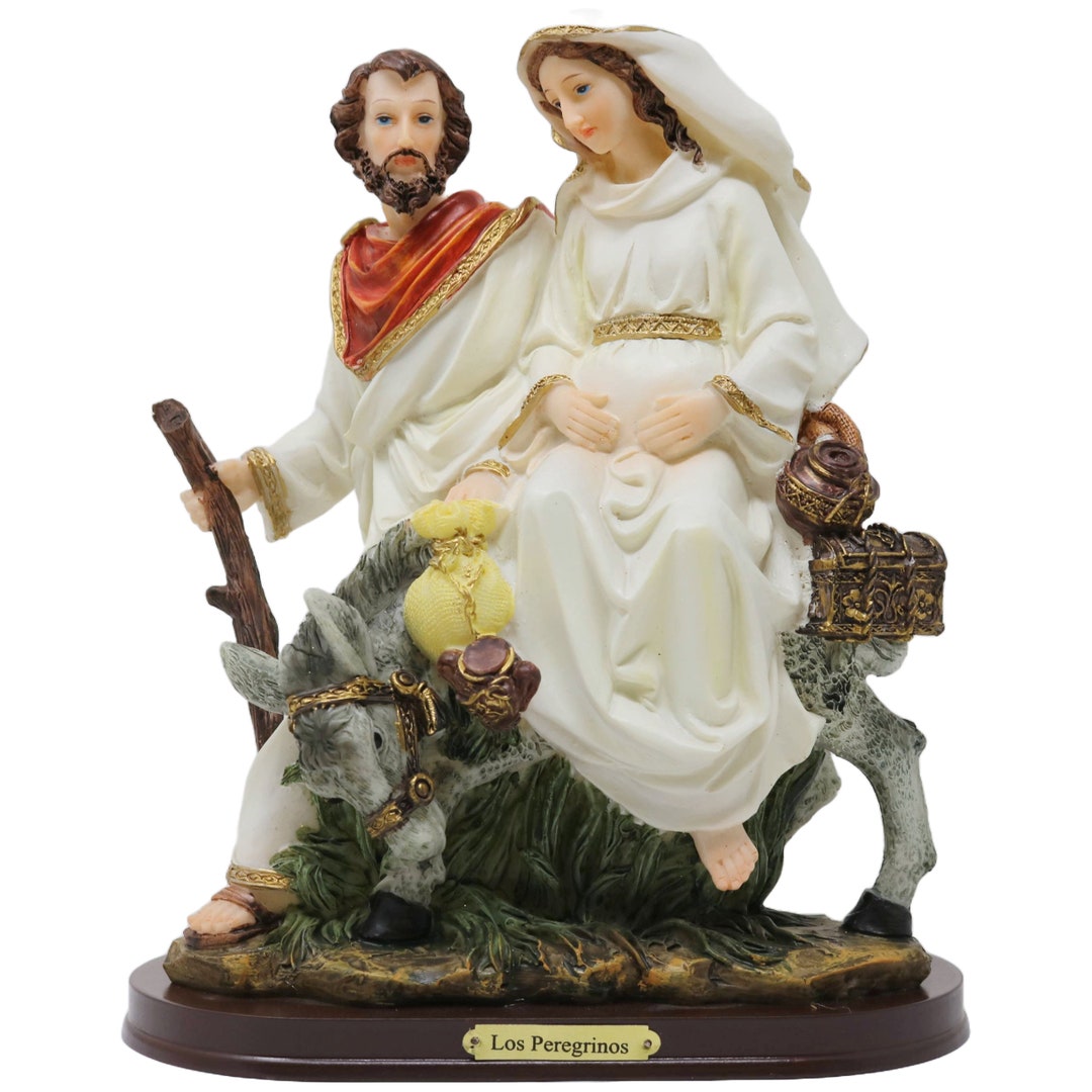 Los Peregrinos Resin Statue 10 Inches Maria & Jose's Journey to ...