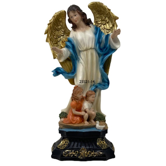 Angel De La Guarda/guardian Angel Resin Statue With a - Etsy