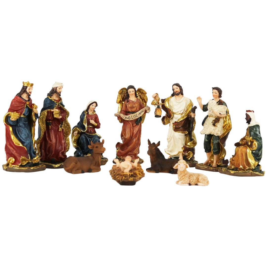 Nativity Set Scene 4.75 Inch 11 Piece Bethlehem Holy Family & Wise Men ...