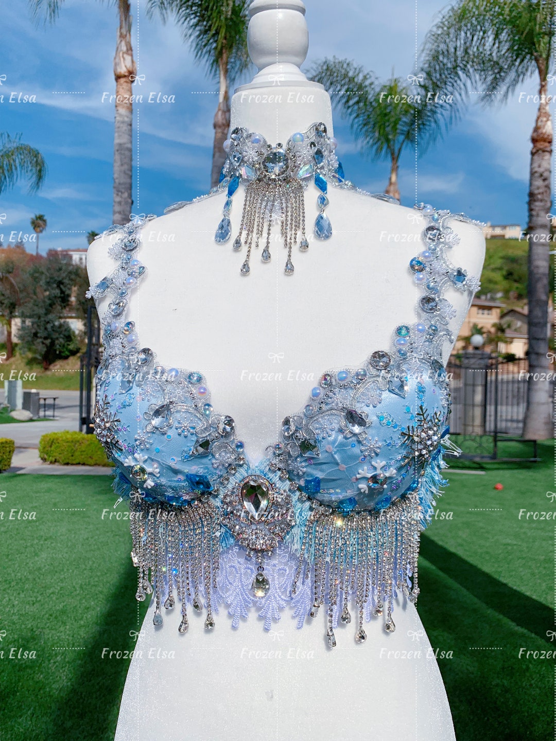 The Frozen Elsa Bra+choker Only/festival Clothing/halloween Costume ...