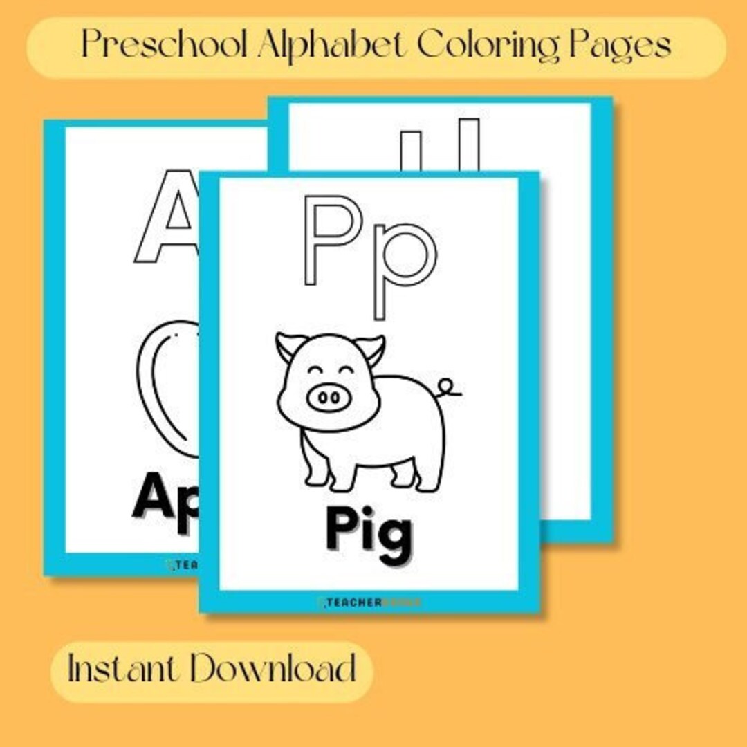 Preschool Alphabet Coloring Pages. Printable Letter Coloring PDF ...
