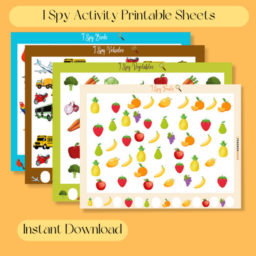 I Spy Activity Worksheets for Kindergarten and Preschool. Homeschool ...