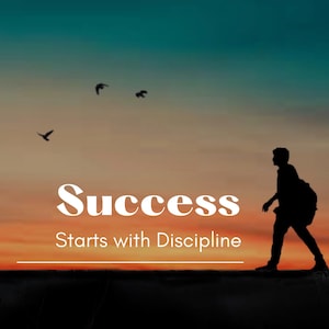 Success Starts With Discipline Motivational Quote Poster for Dorm Room ...
