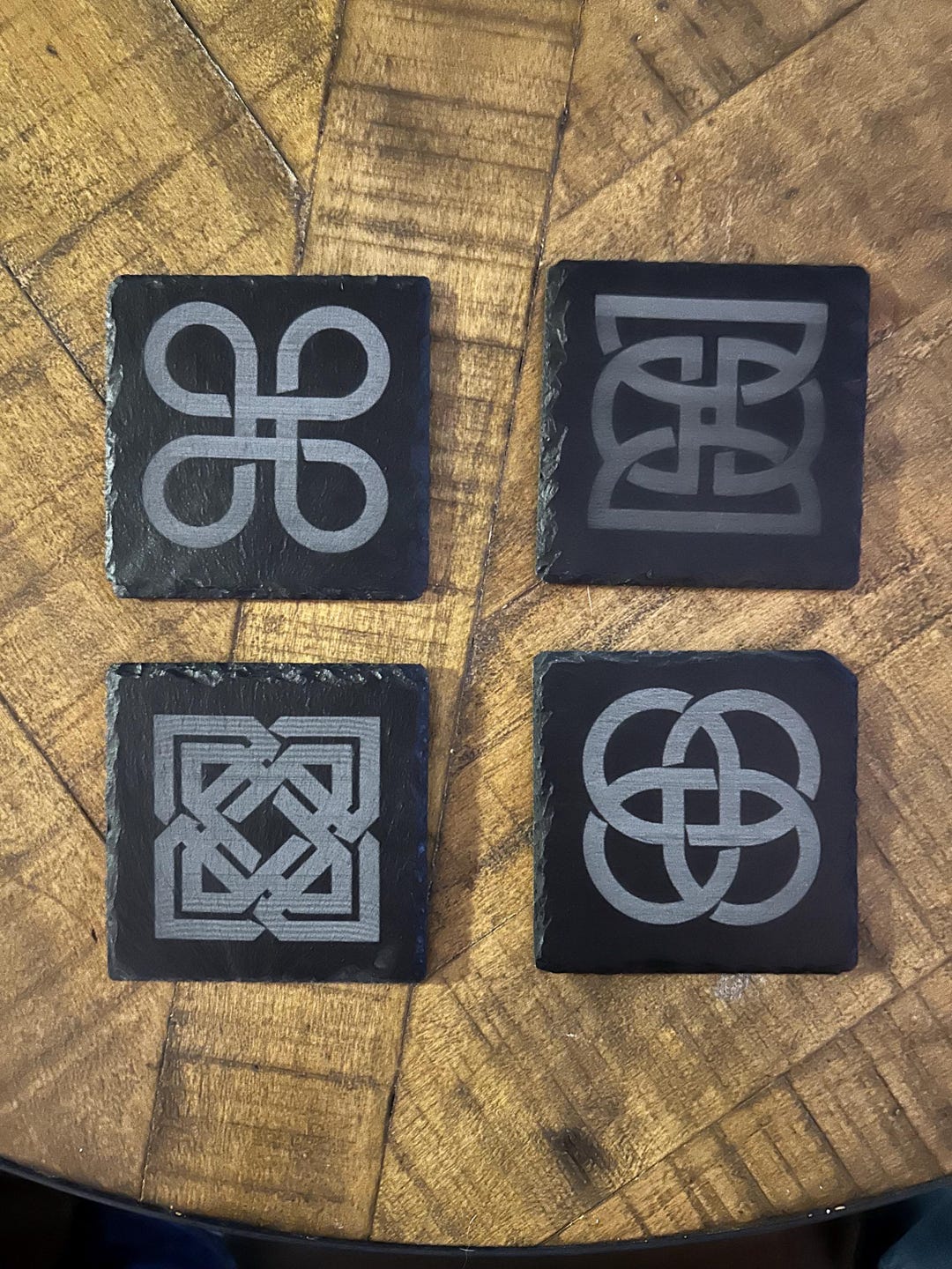 Custom Engraved Coasters-celtic Knot Designs, 4-pack - Etsy