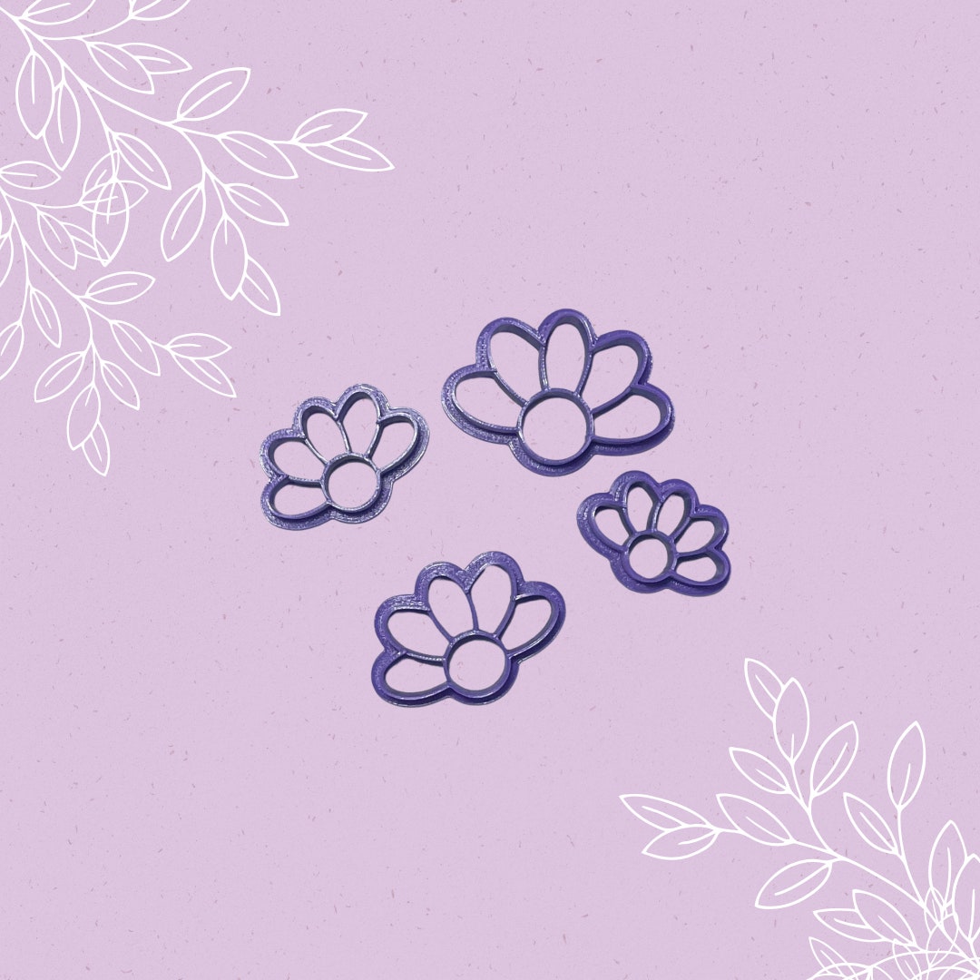 Half Shaped Flower Shaped Polymer Clay Cutter - Etsy
